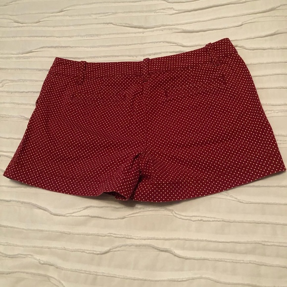 LOFT | Shorts | Cute Red Shorts With Petite White Polka Dots | Poshmark